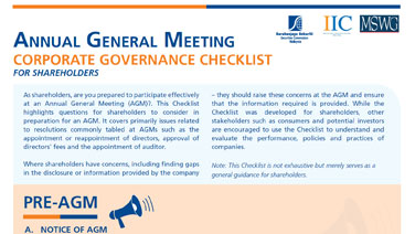 SC Releases AGM CG Checklist to Enhance Shareholder Activism - Media ...